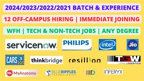 Off Campus Hiring Wfh Batch Experienced