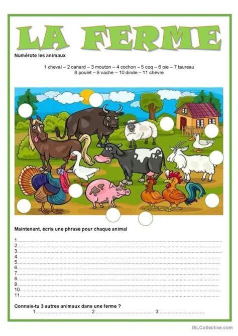 Ferme Fran Ais Fle Fiches Pedagogiques Pdf Doc
