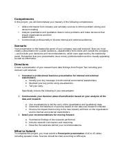 Project Kmv Snhu Docx Competencies In This Project You Will