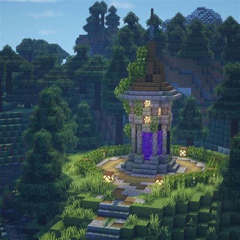 Minecraft How To Build A Medieval Nether Portal Nether Portal Design Tutorial Artofit