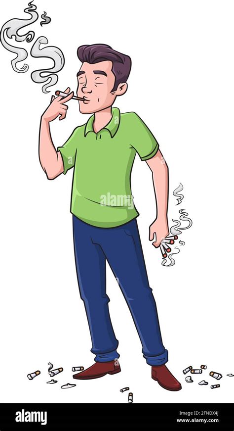 Smoking addiction cartoon Imágenes recortadas de stock Alamy