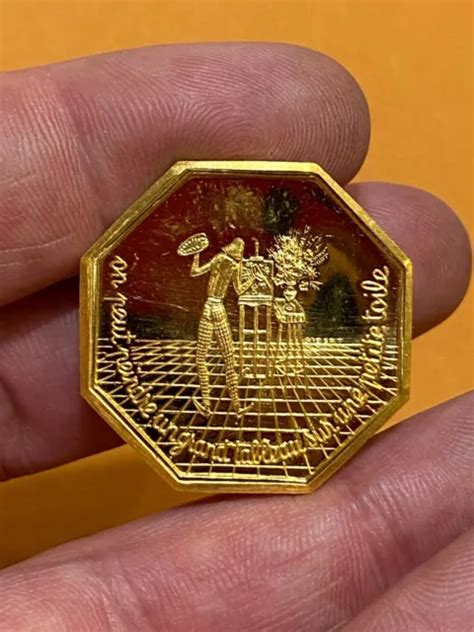MÉDAILLE OU JETON octogonal VOEUX LES PLUS VIFS on peut peindre un