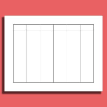 Blank Table Chart