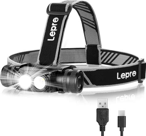 Lepro Lampe Frontale Rechargeable Lumens Torche Frontale Led