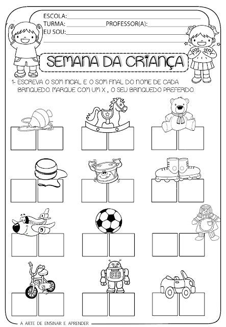 Atividade Pronta Semana Da Crian A Diy Artes E Mimos