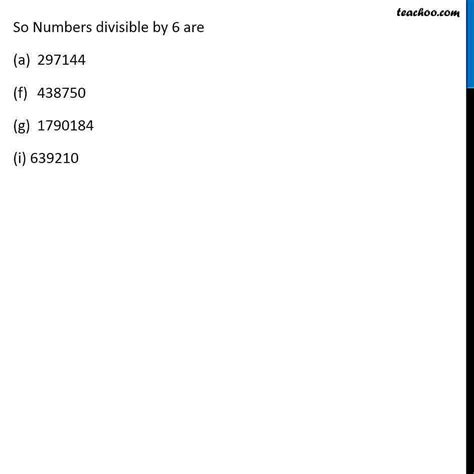 using divisibility tests is 17852 divisible by 6 class 6 teachoo
