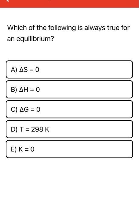 Solved Which Of The Following Is Always True For An Chegg