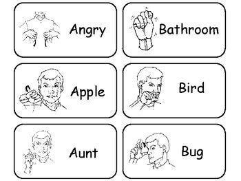 Free Printable Sign Language Word Flash Cards Free Printable Templates