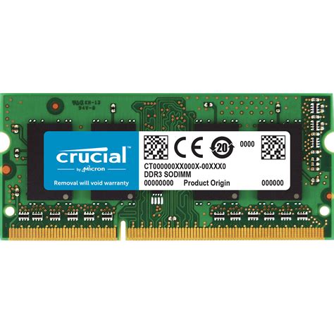 Crucial 8GB 204 Pin SODIMM DDR3 PC3 10600 Memory CT8G3S1339M B H