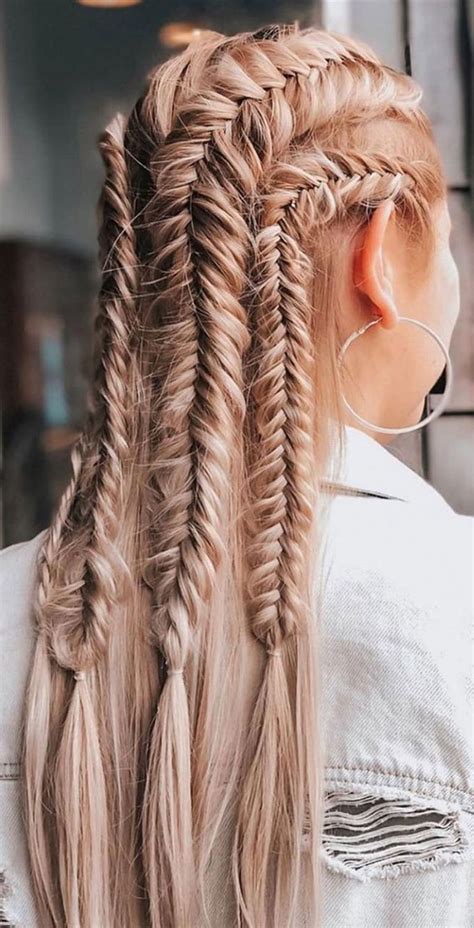 50 Braided Hairstyles To Try Right Now Mixed Fishtail Braids Hair Down