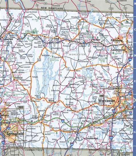 Map Of Massachusetts Western Free Highway Road Map MA With Cities Towns