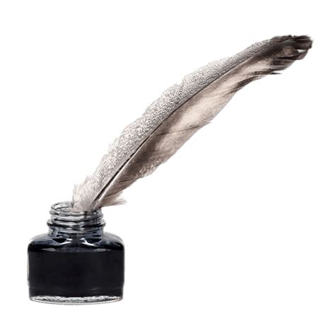 Feather Quill Pen And Ink Pot Transparent PNG StickPNG