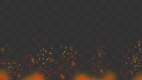 Realistic And Clean Fire Sparks Effect Isolated On Transparent