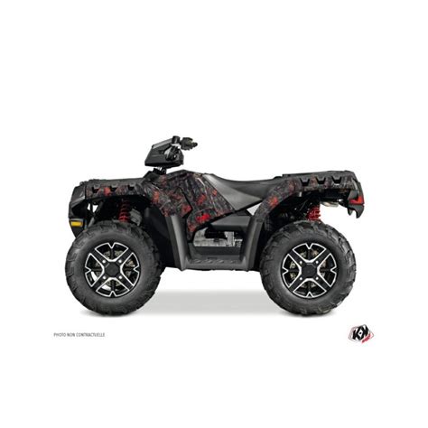 Kit D Co Quad Camo Polaris Sportsman Forest Noir Rouge