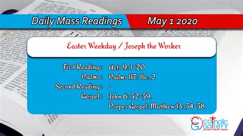 Daily Mass Readings For Friday 1 May 2020 Catholic Gallery