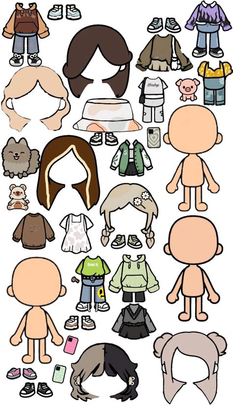 TOCA BOCA FANNNN Paper Doll Template Doll Drawing Paper Dolls Diy