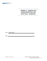 Iv Test Module Cognitive Mental Health Pdf Module