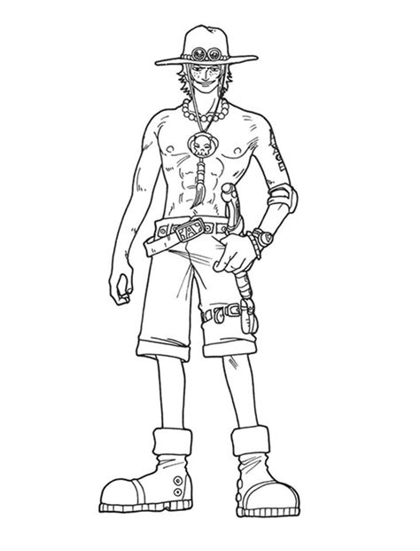 Coloriage Ace de One Piece télécharger et imprimer gratuit