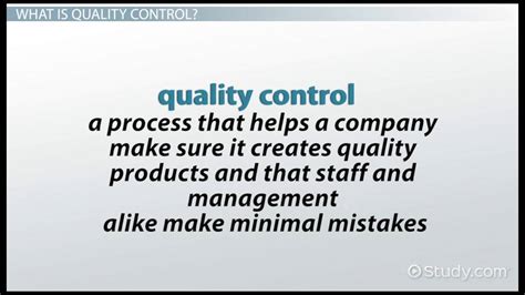 quality control meaning types and methods lesson