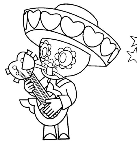 Dibujo de Poco Brawl Stars para colorear Divertirse con los niños