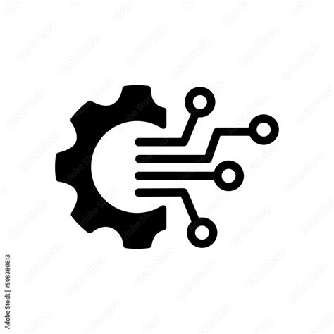 Digital Transformation Glyph Icon Vector On White Background Flat