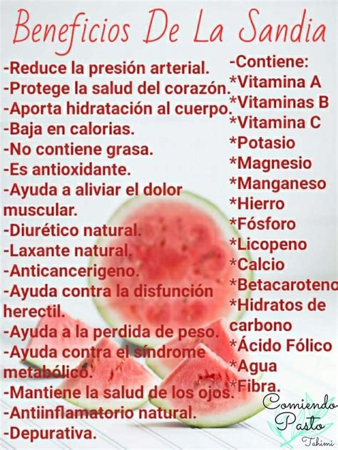 Beneficios de la sandía para la salud Comiendo pasto Tahimi Facebook