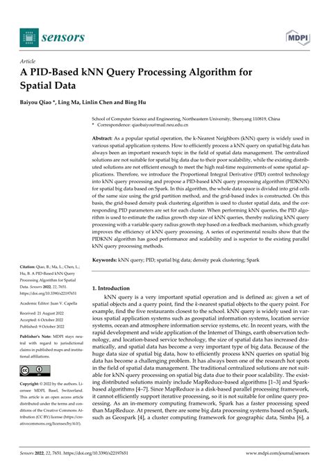 pdf a pid based knn query processing algorithm for spatial data