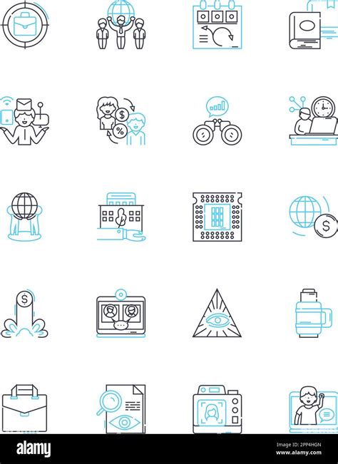 Market Enterprise Linear Icons Set Strategy Consumer Product
