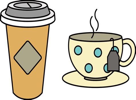 Banner Black And White Library Coffee Yum Cha Time Tea Clipart Full