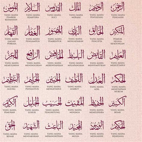 Poster Membaca Asmaul Husna AMNIAGA