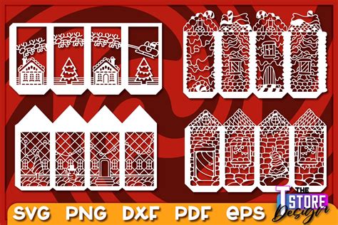 Christmas Lantern SVG Bundle Paper Cut SVG Christmas Etsy