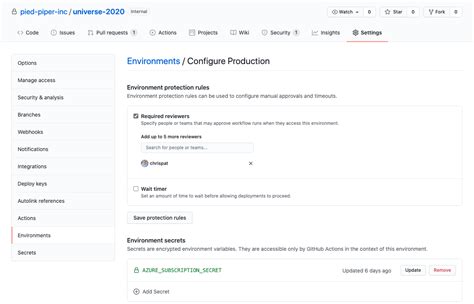 [b github actions] github actions environments environment protection rules and environment