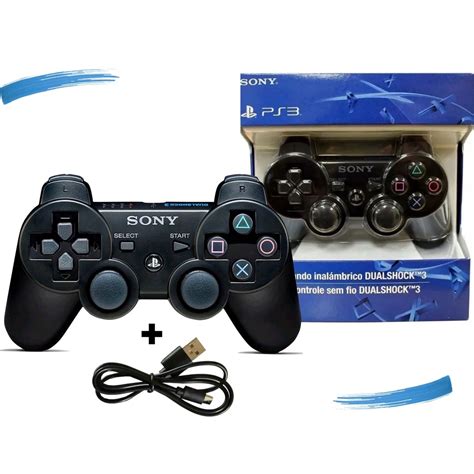 Controle Joystick Sem Fio PlayStation Dualshock 3 Preto Shopee Brasil
