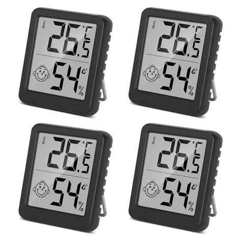 4 pièces Mini LCD Thermomètre Hygromètre Interieur Termometre Maison