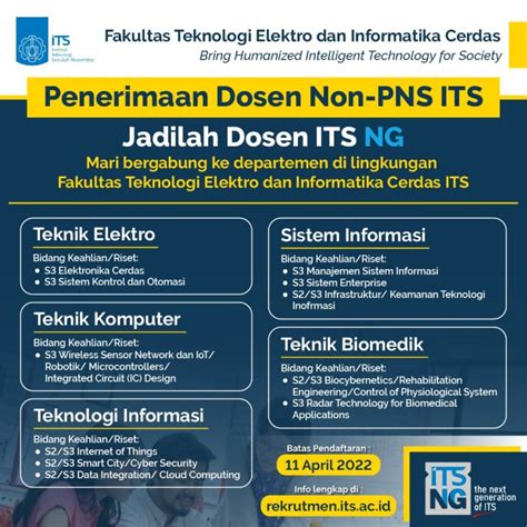 Penerimaan Dosen Non PNS FTEIC ITS Institut Teknologi Sepuluh Nopember