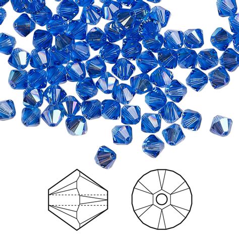 Bead Crystal Passions Sapphire Shimmer 4mm Bicone 5328 Sold Per