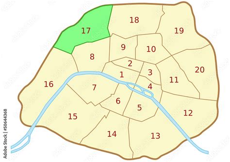 Plan du 17ème arrondissement de Paris Stock Vector Adobe Stock