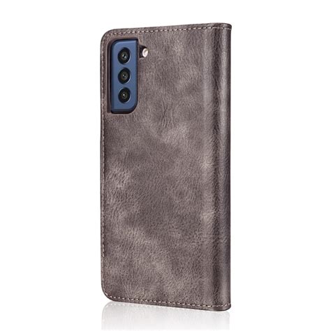 DG MING 2 in 1 Fodral för Samsung Galaxy S21 FE Grå Teknikdelar se