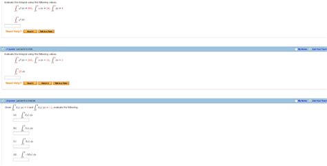 solved evaluate the integral using the following values