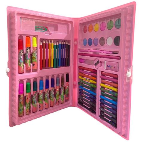 Maleta De Pintura Infantil Estojo 68 Peças Para Colorir Kit de Desenhar