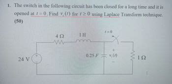 Answered 1 The Switch In The Following Circuit Bartleby