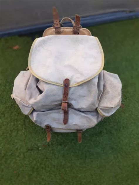 ANCIEN SAC À dos de randonnée LAFUMA en toile scoutisme années 1950 EUR