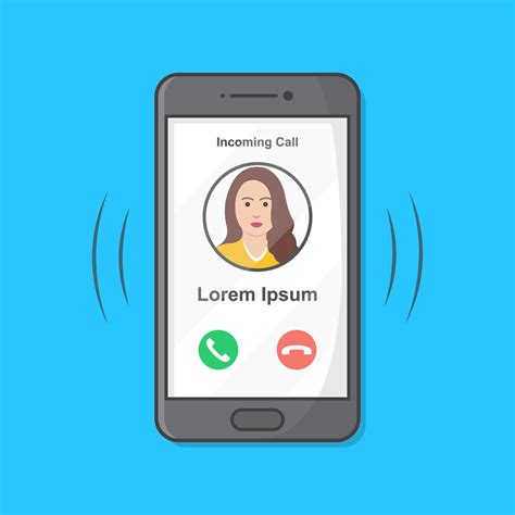 Smartphone With Incoming Call On Display Vector Icon Illustration