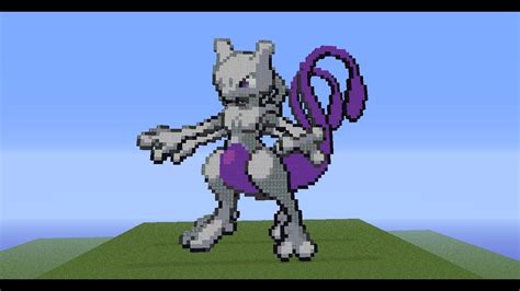 Minecraft Pixel Art Tutorial 46 Mewtwo YouTube
