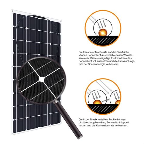 400W 200W 12V Solarpanel Flexibel Monokristallin Solarmodul Wohnmobil