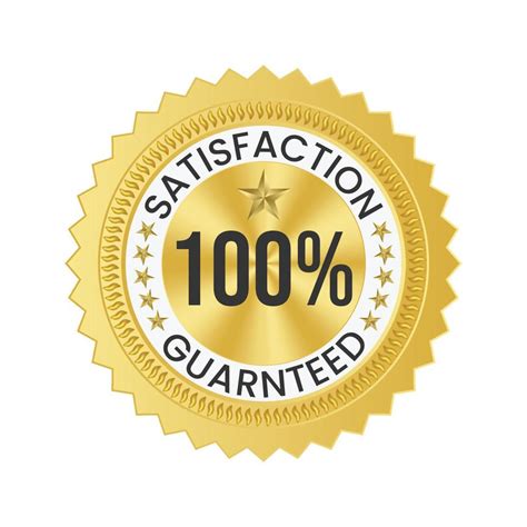 100 Percent Satisfaction Guaranteed Golden Medal Label Icon Seal Sign