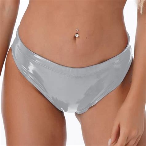 YOOJIA Mini Short Femme Sexy Moulant Court Taille Basse Slip Métallique