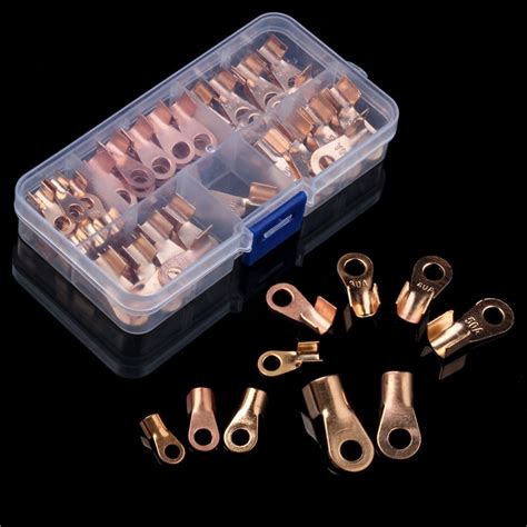 70pcs Non Insulated Bare Terminal Ot Open Ring Type Cable Wire