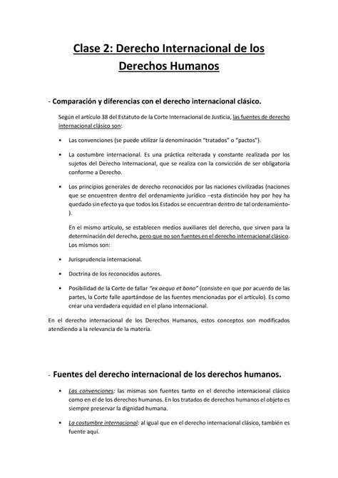 Clase 2 Ddhh Clase 2 Derecho Internacional De Los Derechos Humanos