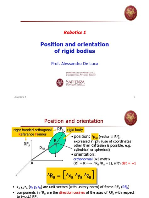 position and orientation of rigid bodies robotics 1 pdf cartesian coordinate system